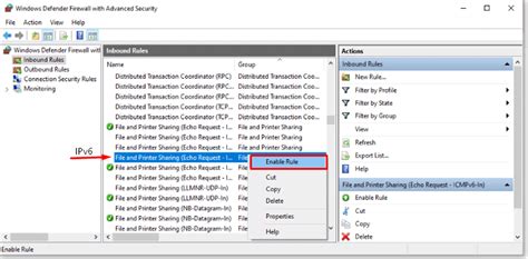 how to enable allow ping in windows server 2016 2019 firewall