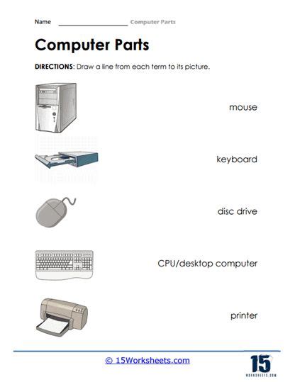 Matching Worksheet For Computer Parts 15