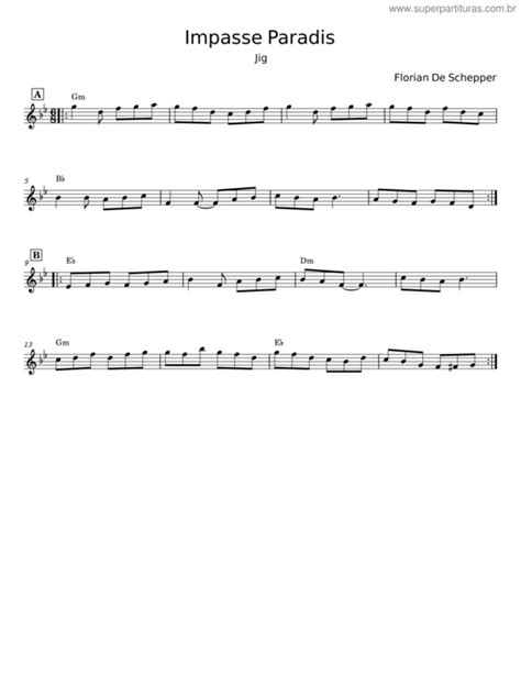 Super Partituras Impasse Paradis Desconhecido