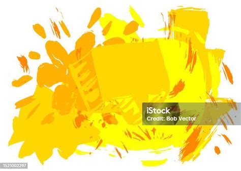 추상적인 노란색 말풍선 메시지 기호 흰색 배경에 격리된 낙서 붓으로 칠해져 있다 현대적인 더러운 거리 예술 장식에서 도시 회화 스타일의 토론 배경 그래피티에 대한 스톡 벡터