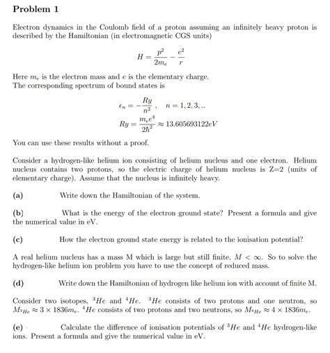 Solved Electron Dynamics In The Coulomb Field Of A Proton