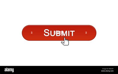 Submit Web Interface Button Clicked With Mouse Cursor Wine Red Color Online Stock Footage