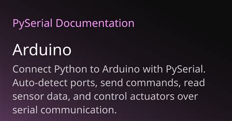 Arduino Pyserial Docs