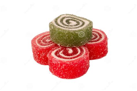 Jelly Sweet Candy Roll Isolated On A White Background Marmalade Candy Stock Image Image Of