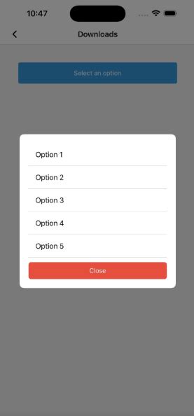 how to create a react native dropdown menu built in
