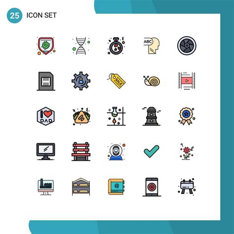 25 Thematic Vector Filled Line Flat Colors And Editable Symbols Of Cellphone Television Love Tap