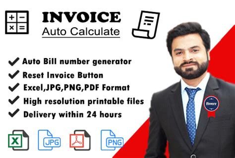 Design Auto Calculate Invoice In Ms Excel Or In Pdf By Expertsimran Fiverr