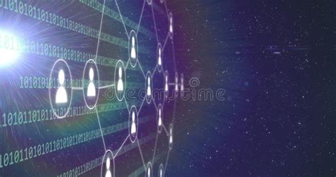 Image Of Connections And Binary Coding Data Processing Stock Image