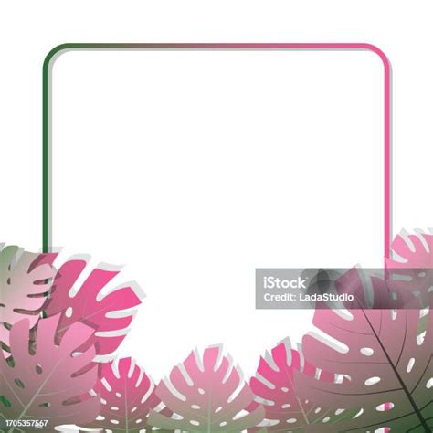 수채화 벡터 그림입니다 여름 열대 프레임 몬스터 나뭇잎 지문 엽서 포스터 바나나 잎에 대한 스톡 벡터 아트 및 기타 이미지 바나나 잎 배경 주제 0명 Istock