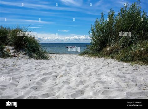 Fishing Boat And Empty Sandy Beach In Kuznica Hel Peninsula Poland