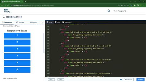 Responsive Boxes Coding Practice 1 Html Css Bootstrap Nxtwave Ccbp 4o Youtube