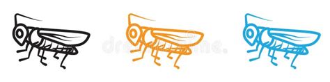 Grasshopper Icon Vector Logo Set Collection For Web App Ui Stock Vector