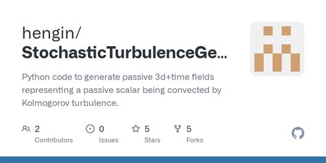 Github Henginstochasticturbulencegeneration Python Code To Generate Passive 3dtime Fields