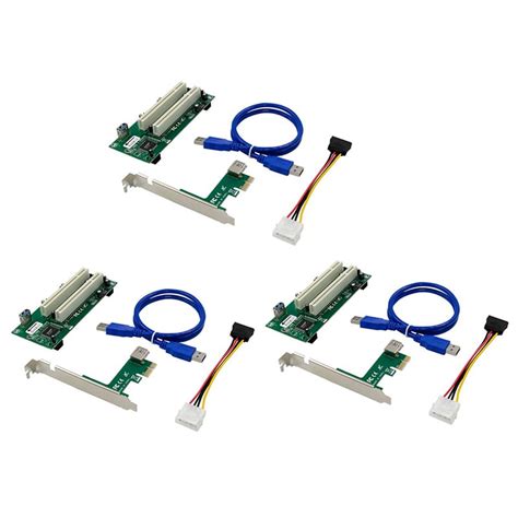 6x Pci Express To Dual Pci Adapter Card Pcie X1 To Router Tow 2 Pci Slot Riser Card 2 5gbps