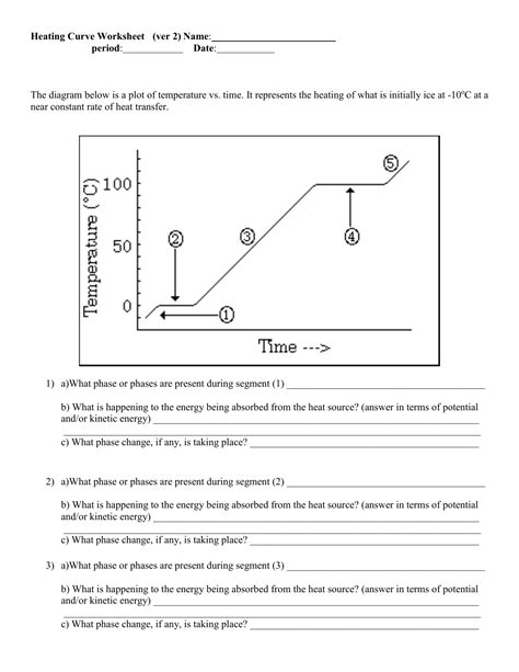 Heating Curve Worksheet