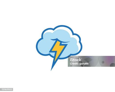 창조적 인 추상 구름 천둥 로고 디자인 벡터 기호 일러스트 0명에 대한 스톡 벡터 아트 및 기타 이미지 0명 계절 구름 Istock