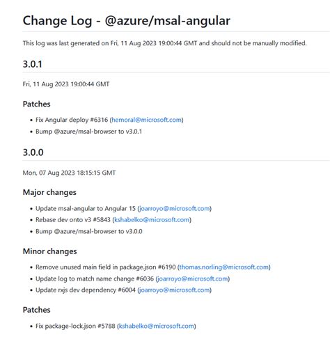 Make Reference To PR In Changelog Clickable Issue 6346 AzureAD Microsoft Authentication