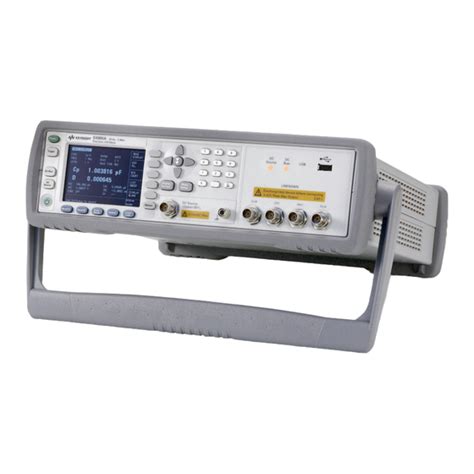 Keysight Technologies E4980a Configuration Manual Pdf Download Manualslib