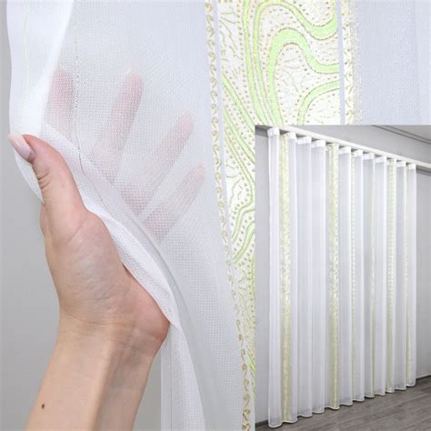 Тюль із креп шифону Колір білий із салатовим і золотистим Код 1298т 4678040 купити онлайн на