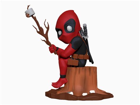 Chibi Deadpool Stl File 3d Digital Printing Stl File For 3d Printers Movie Characters Games
