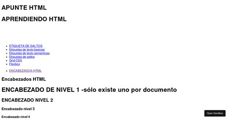 Apunte HARRY HTML Codesandbox