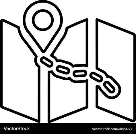Map Location Line Icon Outline Royalty Free Vector Image