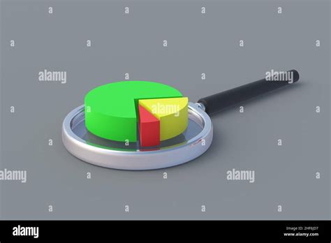 Pie Graph On Magnifier Market Analysis Concept Business Analytics Profit Growth And Decline
