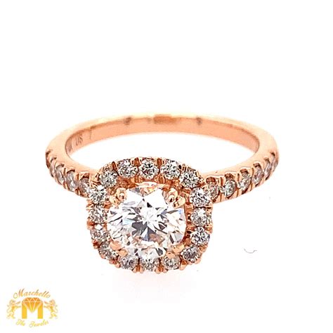 14k Rose Gold Engagement Ring With Round Diamond 1ct Center Stonesqua