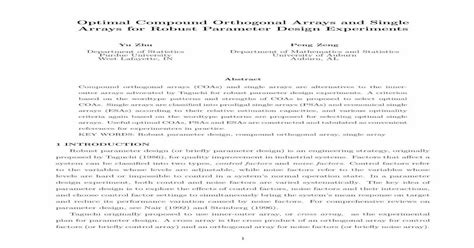 pdf optimal compound orthogonal arrays and single arrays for …yuzhu