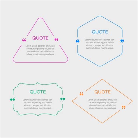 Premium Vector A Set Of Quotation Boxes With Different Colored