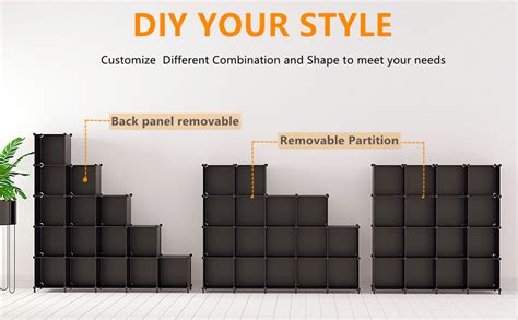 Awtatos Cube Storage Organizer Plastic 6 Cube Shelf Organizer For Bedroom Modular Bookcase