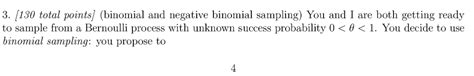 Solved Total Points Binomial And Negative Binomial Chegg