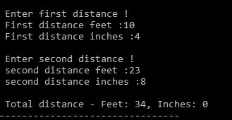C Program To Add Two Distances In Feet And Inches Using Structure