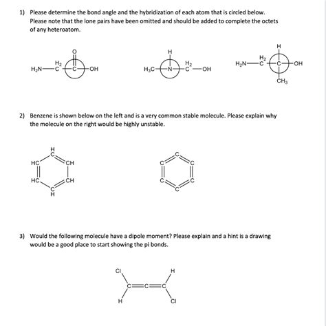 Solved 1 Please Determine The Bond Angle And The
