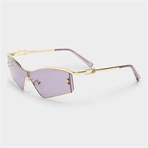 Hyperbole Gold Uni Sex Shield Sunglasses Le Specs