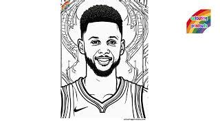 Stephen Curry Bubbles Letters Coloring Pages