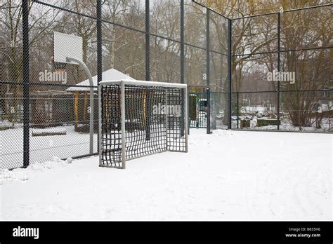 Football pitch with snow hi-res stock photography and images - Alamy