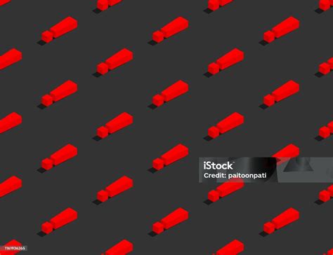 느낌표 기호 3d 등각 투영 원활한 패턴 경고 개념 포스터 및 배너 수직 디자인 그림 복사 공간 어두운 회색 배경에 격리 벡터 Eps 10 0명에 대한 스톡 벡터 아트 및