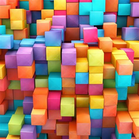 Premium Ai Image A Stack Of Colorful Cubes With One That Says Colorful