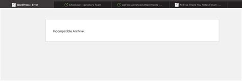 error incompatible archive wpforo advanced attachments gvectors