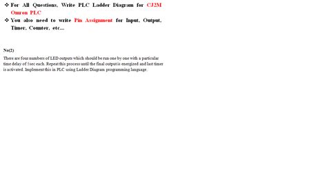 Solved For All Questions Write PLC Ladder Diagram For Chegg Com