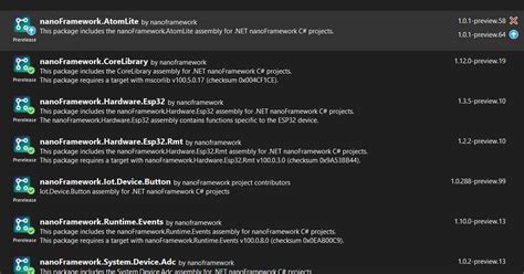 NanoFramework CoreLibrary Preview Is Not Compatible With NanoFramework AtomLite