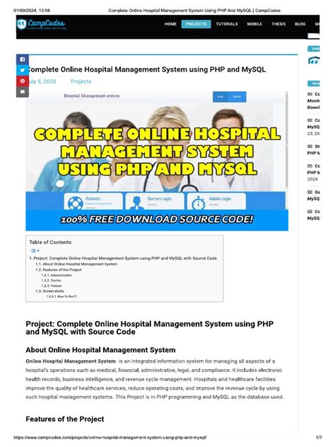 campuscode complete online hospital management system using php and