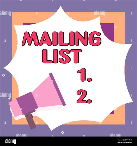 Writing Displaying Text Mailing List Word Written On List Of People Who Subscribe To A Periodic