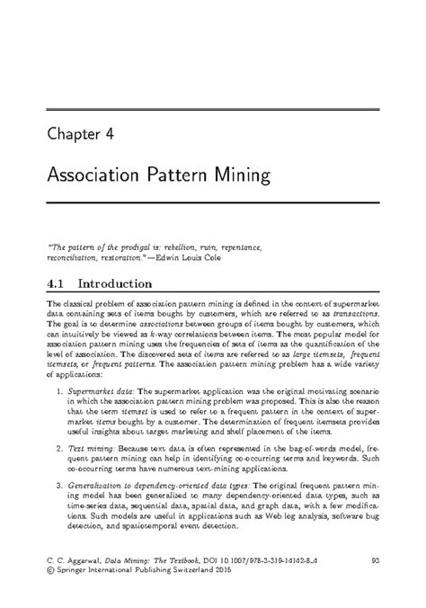 Data Mining The Textbook Chapter 4 Chapter 4 Association Pattern