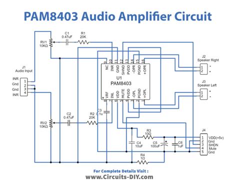 Simple Pam8403 Audio Amplifier Circuit