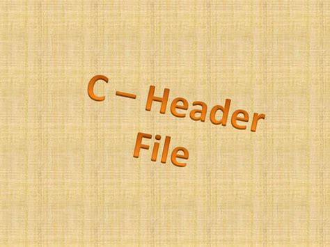 C Header File Pptx