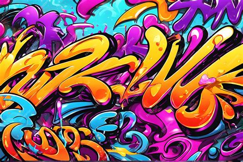 그래피티 배경 그래피티 벽지 그래피티 패턴 스트리트 아트 배경 그래피티 아트 그래피티 디자인 그래피티 페인트 Ai 생성 프리미엄 사진
