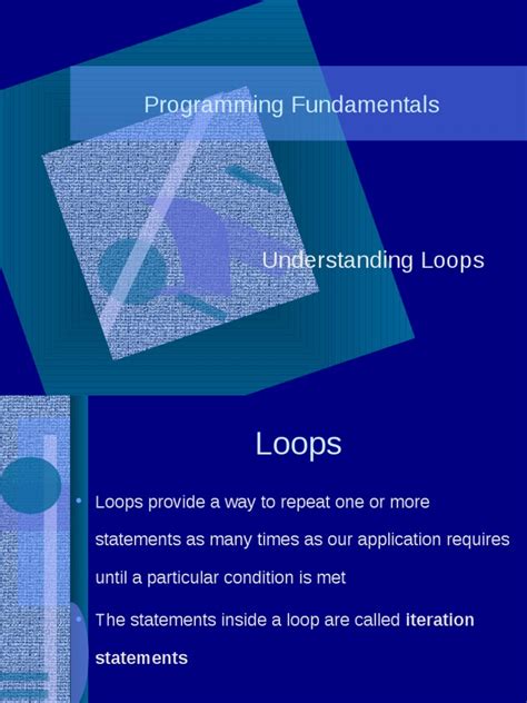 programming fundamentals understanding loops pdf control flow