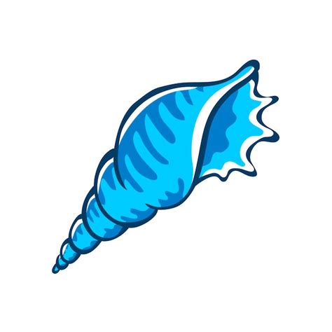 Premium Vector Blue Sea Shell Isolated On White Background